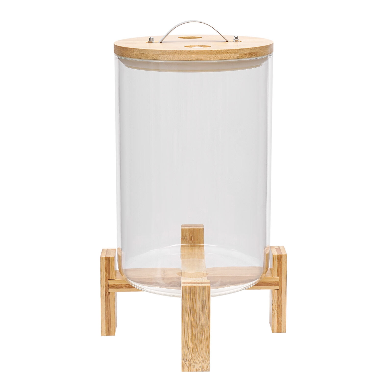 Clear Glass Rice Dispenser with Stand Storage Container Cereal Storage ...