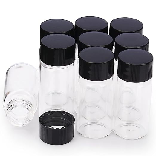 Clear Glass Sample Vials with Cap, Transparent Empty Glass Liquid ...