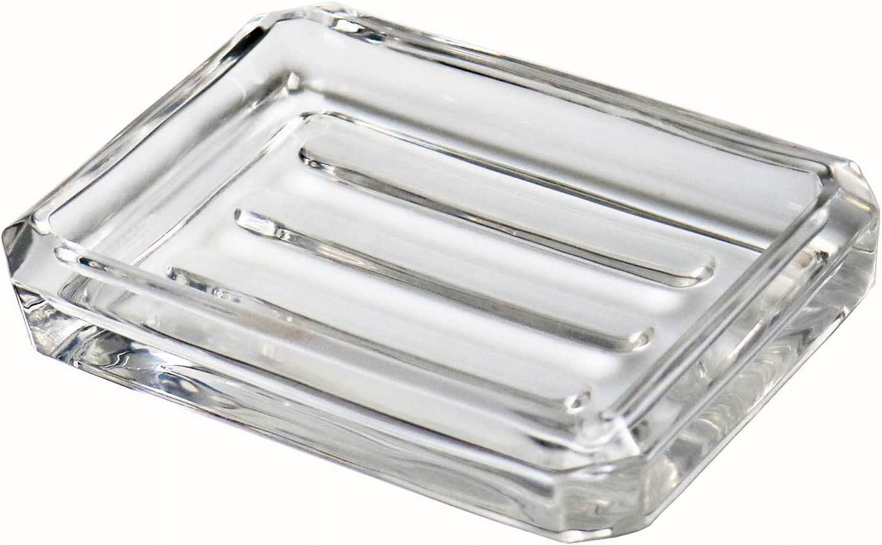 Clear Glass Soap Dish, Heavy Soap Holder for Bathroom, Sink and Kitchen ...