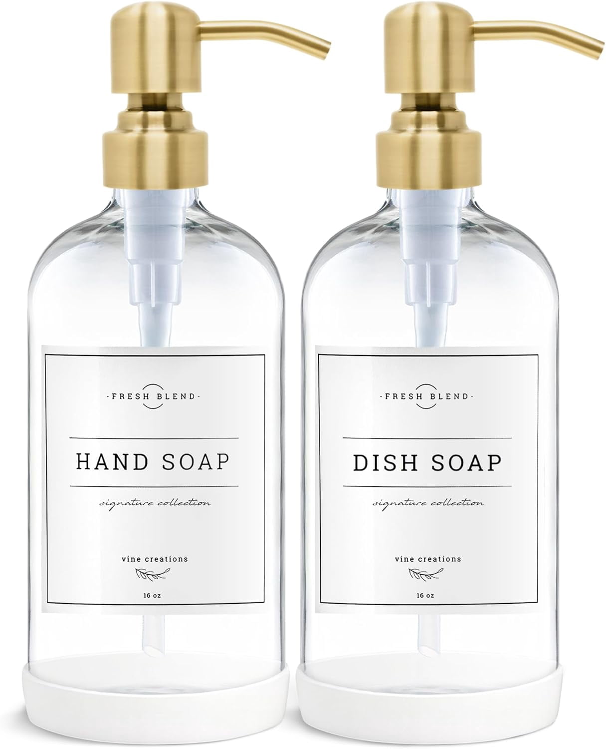 Clear Glass Soap Dispenser, 2 Pack Kitchen Soap Dispenser Set with ...