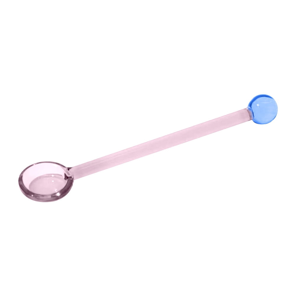 Clear Glass Stirring Spoons Transparent Crystal Teaspoons Milk Cocktail ...