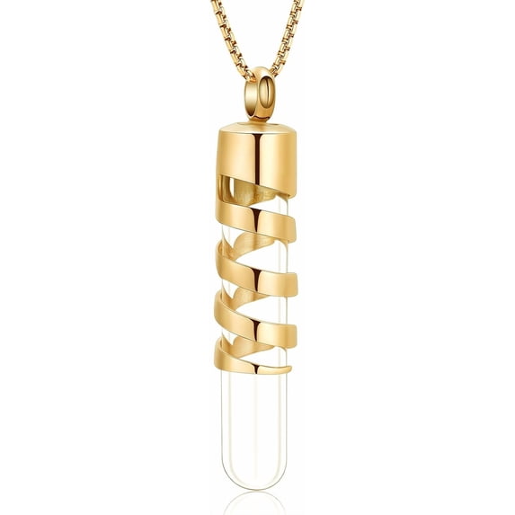 Clear Glass Tube Cremation Urn Jewelry Ashes Holder Necklace Keepsake ...