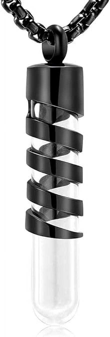 Clear Glass Tube Cremation Urn Jewelry Ashes Holder Necklace Keepsake ...