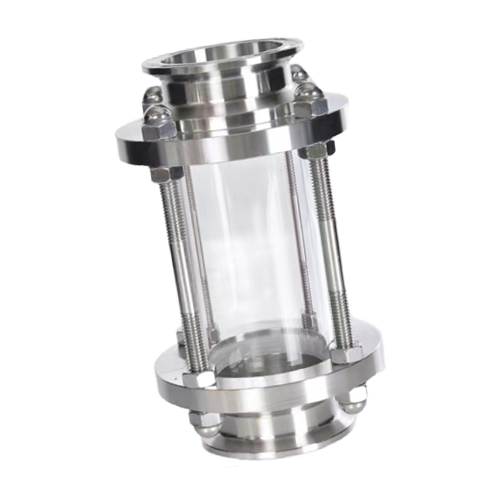 Clear Glass Tube In-line Glass Clamp Flow Indicator Stainless Steel ...