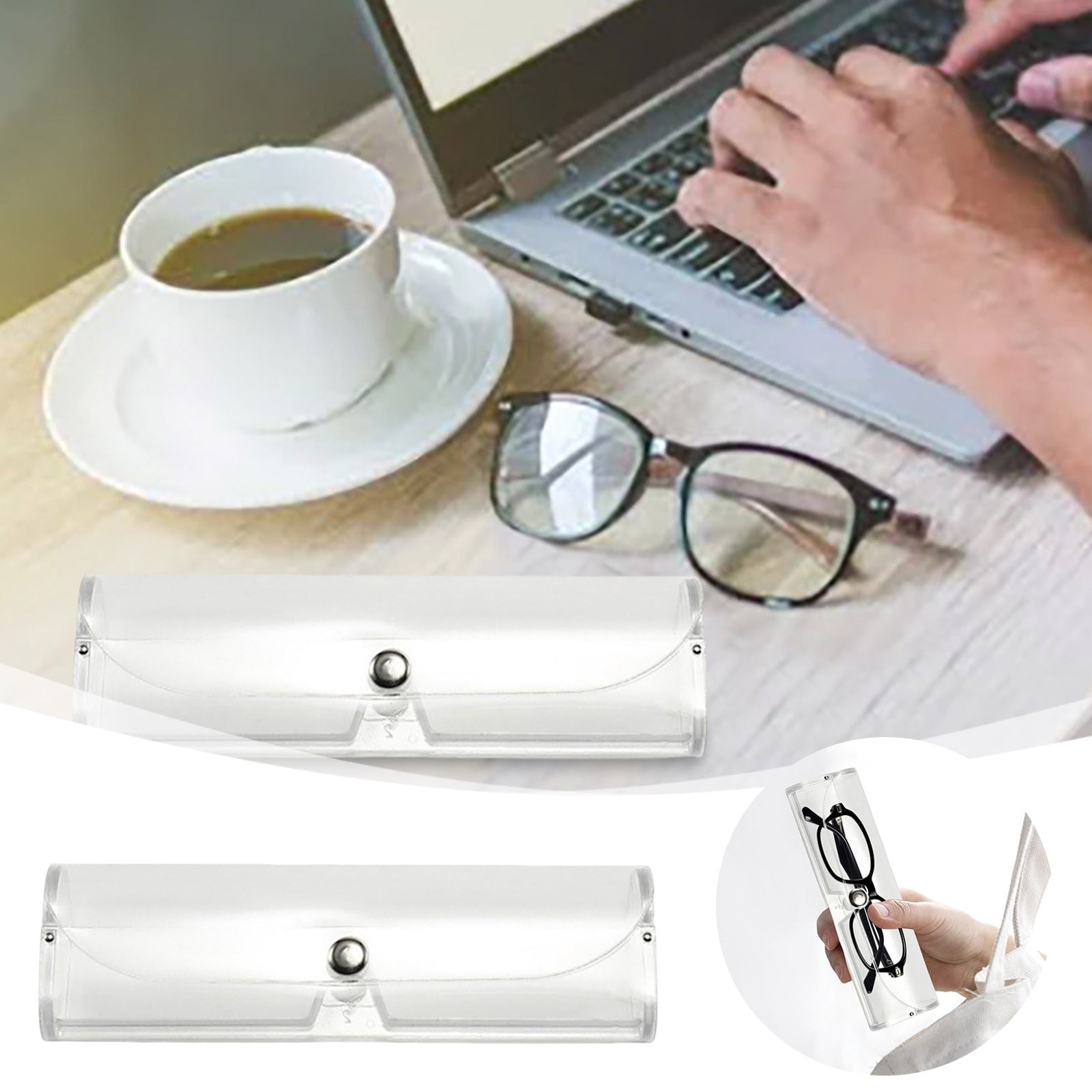 Clear Glasses Case Hard Protective Eyeglasses Holder - Transparent ...