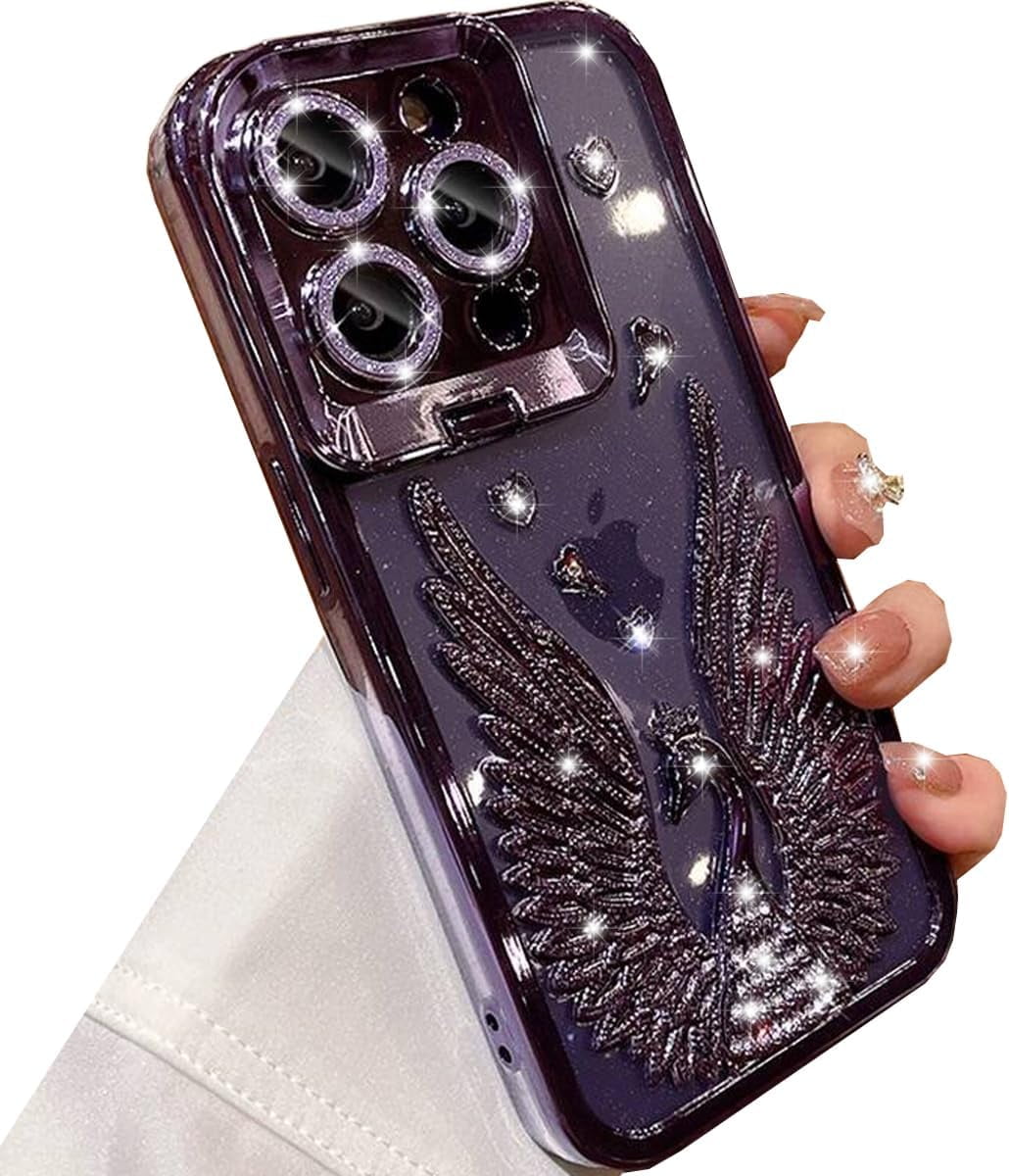 Clear Glitter Case for iPhone 14 Pro Max, Cute 3D Diamond Rhinestone ...