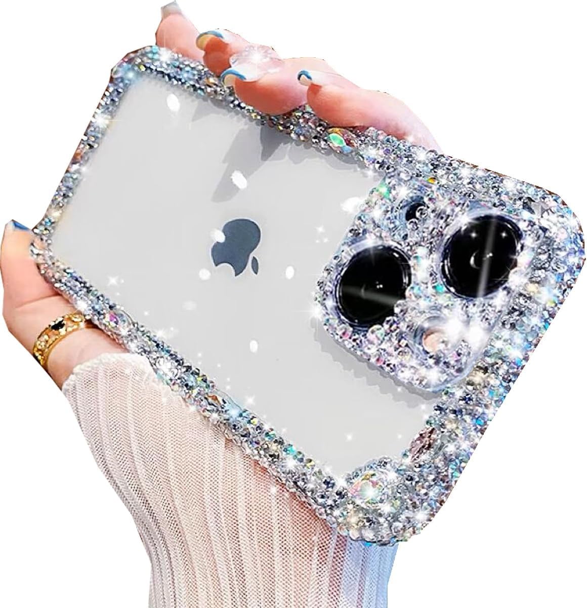 Customer reviews for Clear Glitter Case for iPhone 15 Plus, Cute Luxury ...