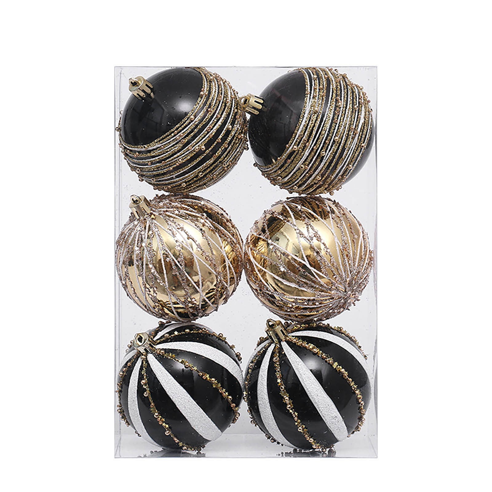 Clear Glitter Hanging Shatterproof Baubles Lightweight Sparkly Classic ...