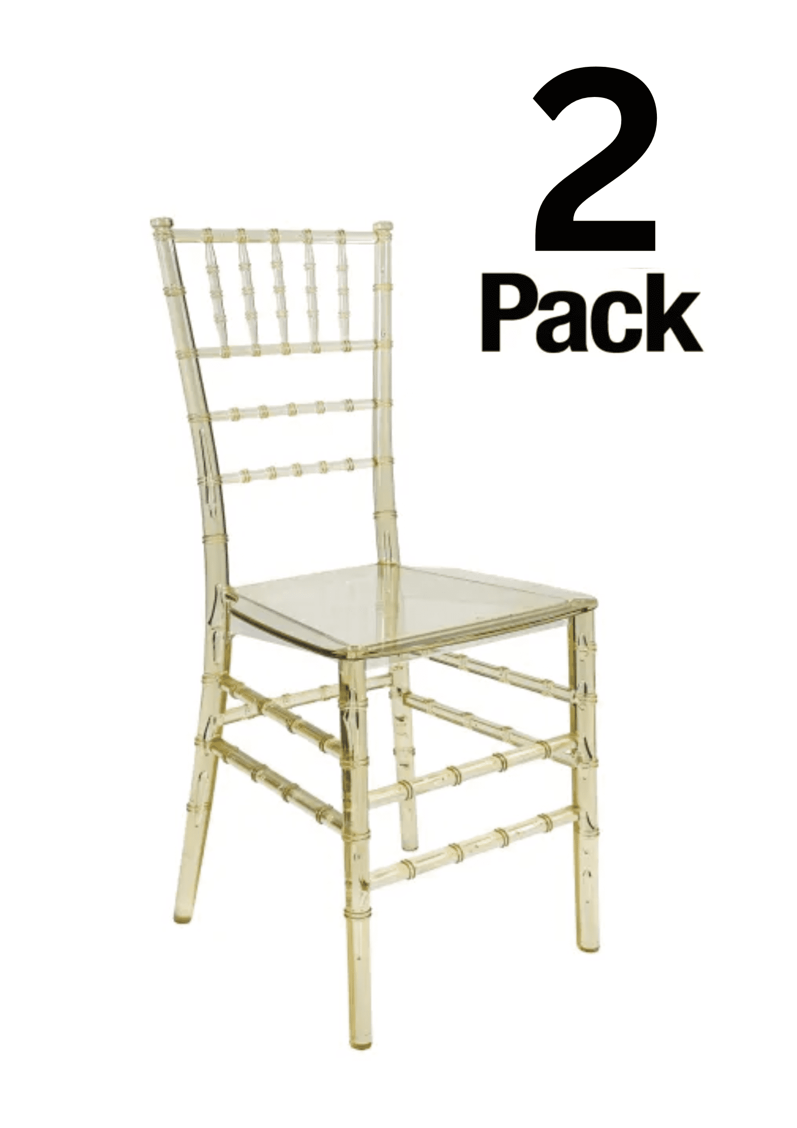 Clear Gold Champagne Resin ThinVisible Chiavari Chair, 2 Chair Bundle ...