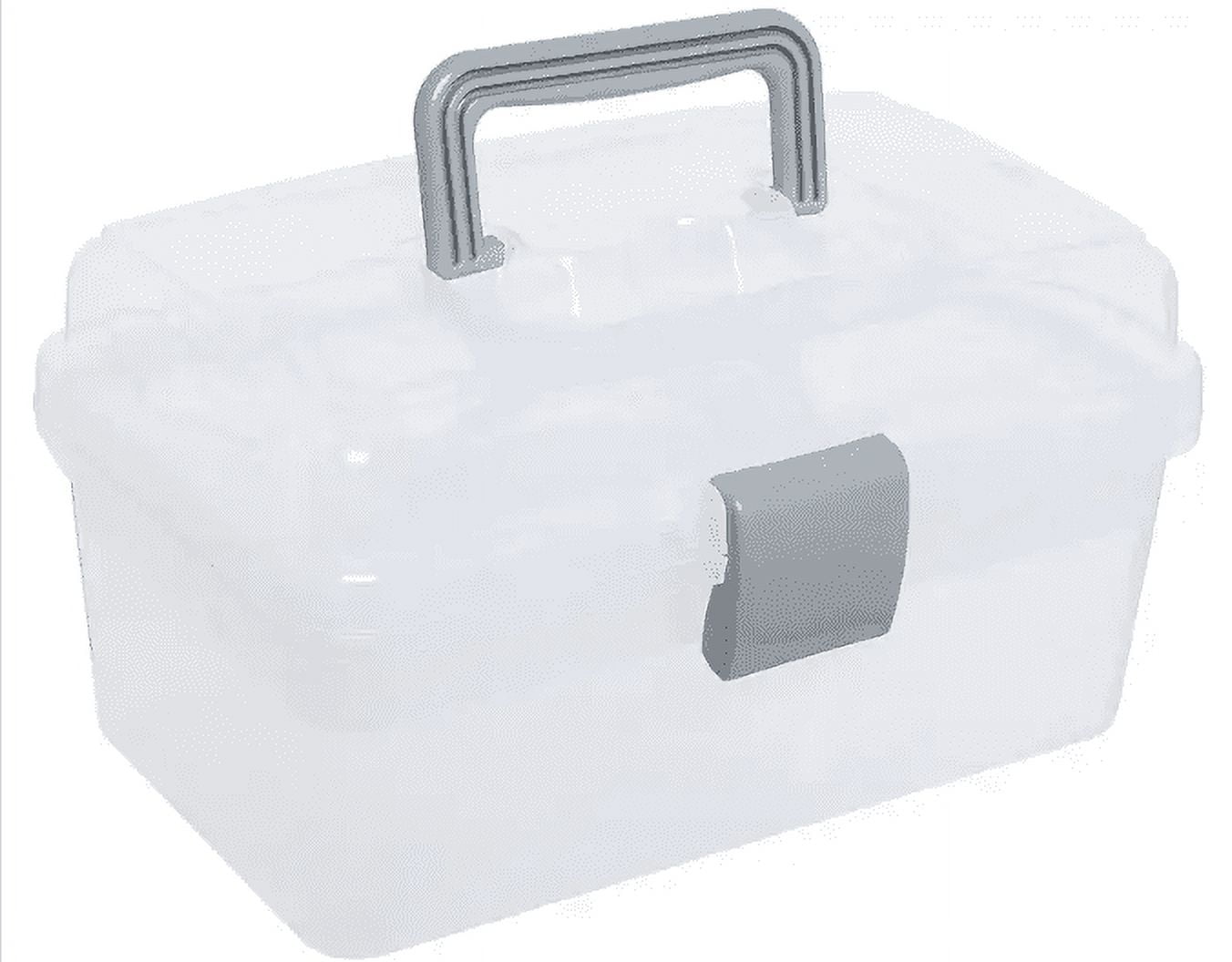 Clear Gray Multipurpose Portable Storage Box - Plastic Sewing Box, Tool ...