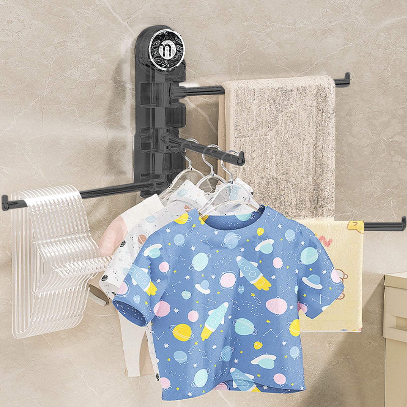 Clear Gray Plastic Suction Cup Hook - 4 Pole Folding Drying Rack for ...