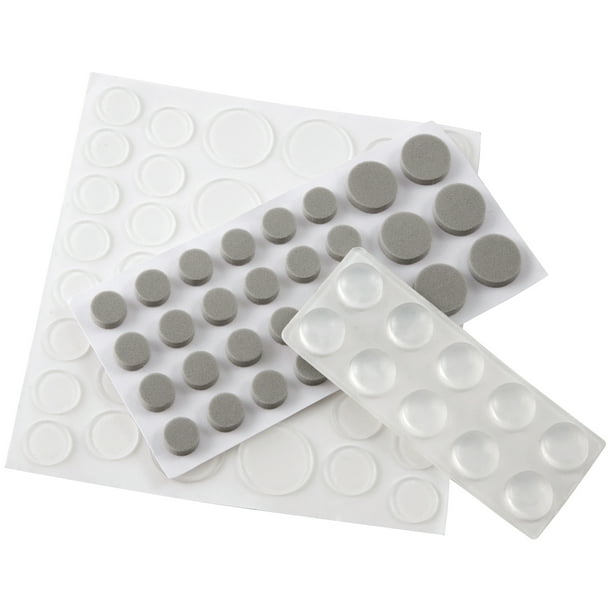 Clear & Gray Round Self Stick Bumpers, 80-Piece Set - Walmart.com