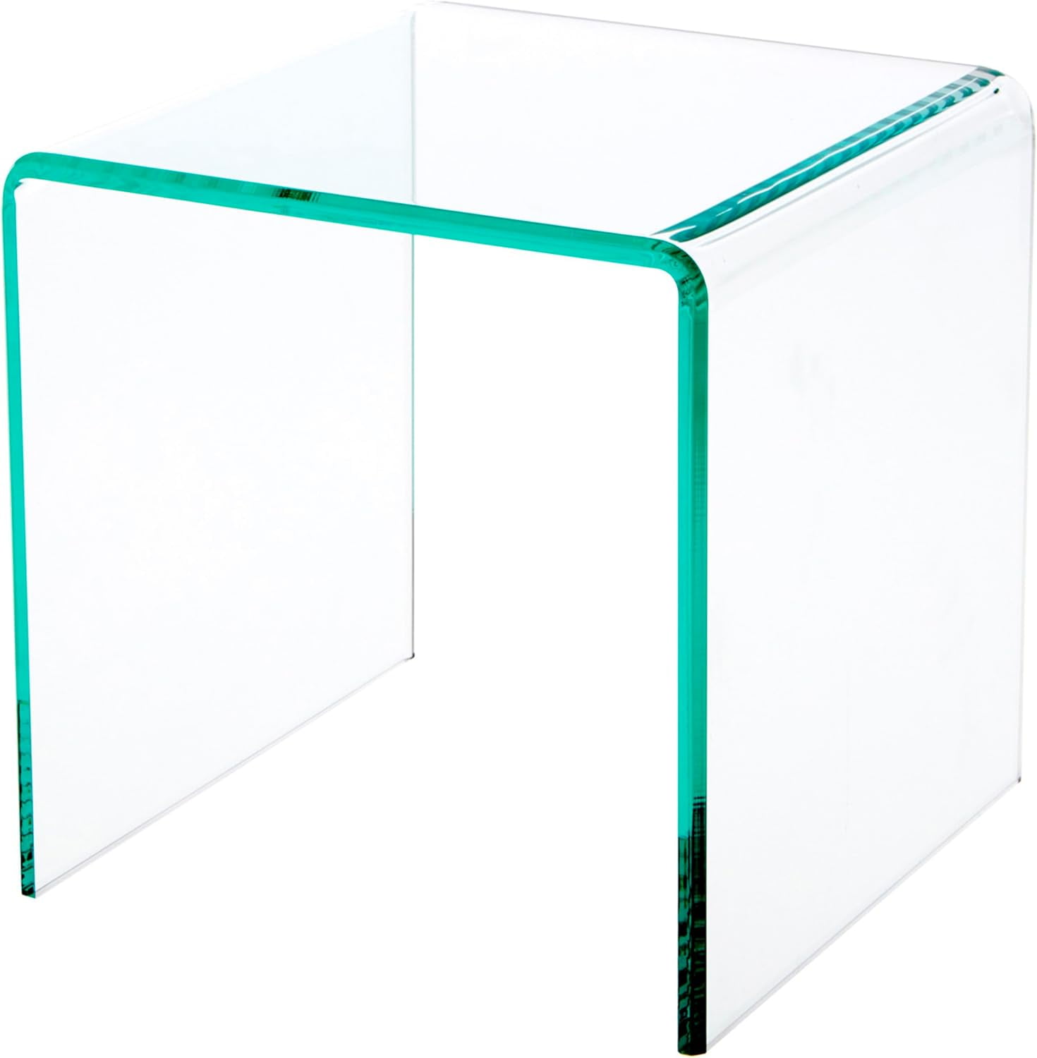 Clear Green Glass-Look Beveled Edge Display Riser, 7" x 7" x 7" (1/4 ...
