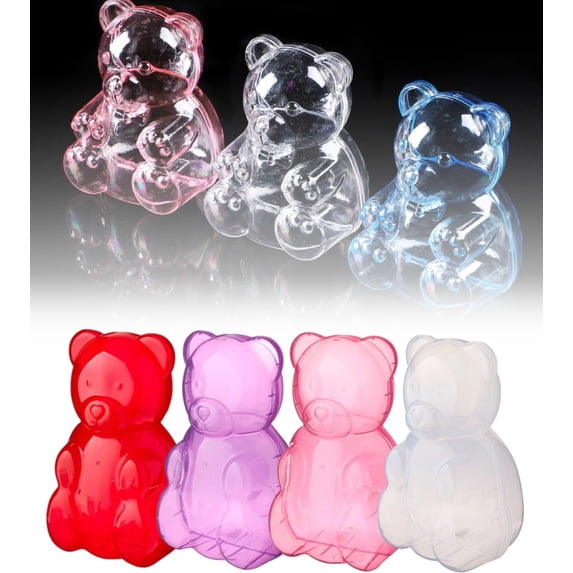 Clear Gummy Bear Containers 12 Pack, 7cm Small Plastic Gummy Bear ...