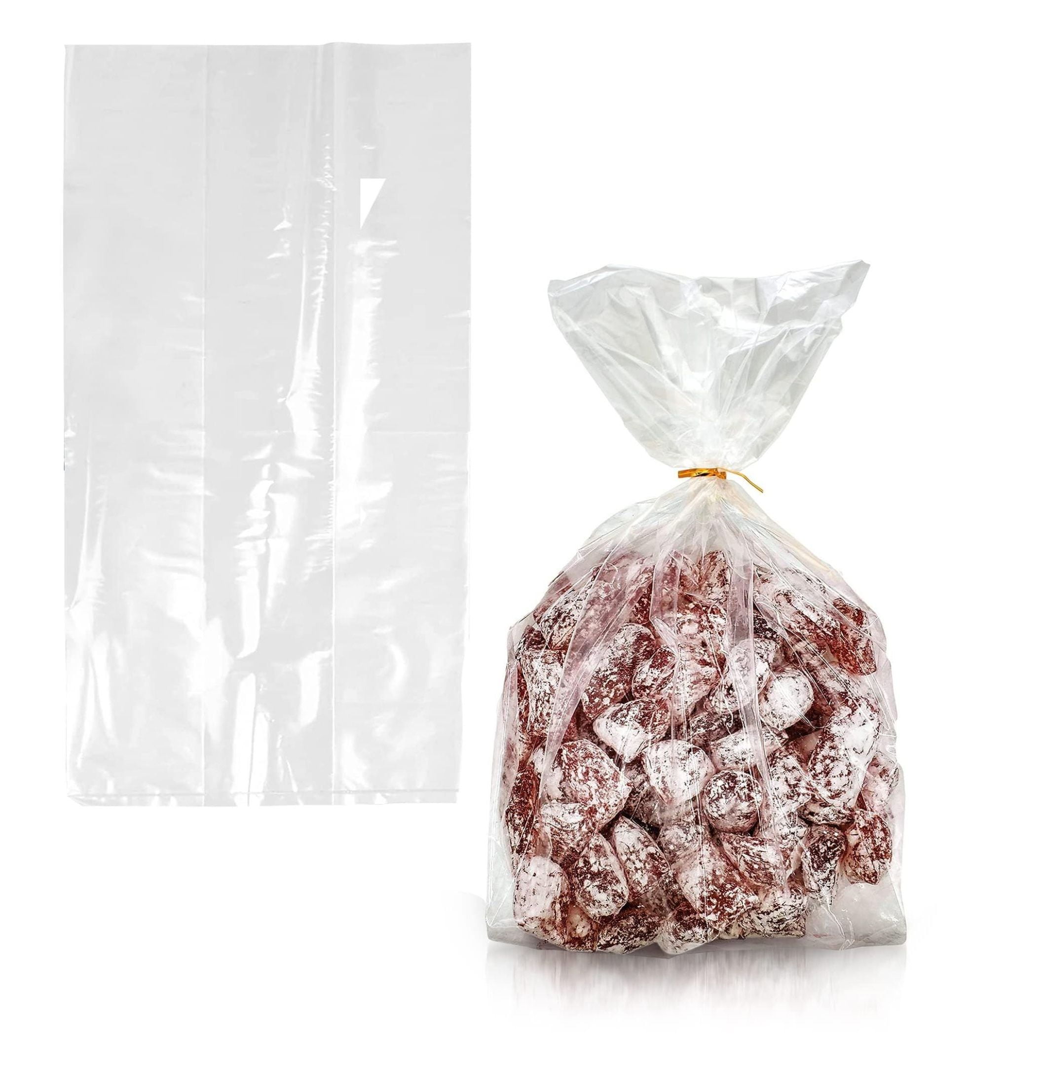 Clear Gusseted Poly Bags 6x3x15 - 100 Pack, Flat Bottom Plastic Bags ...