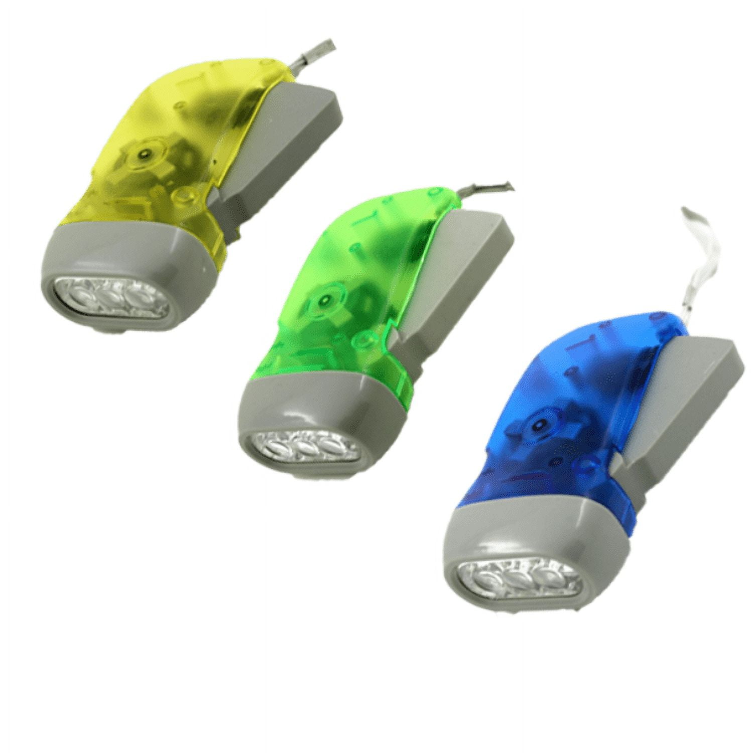 Clear Hand Crank Flashlight, 3 Pack Squeeze Clockwork Torches for Kids ...