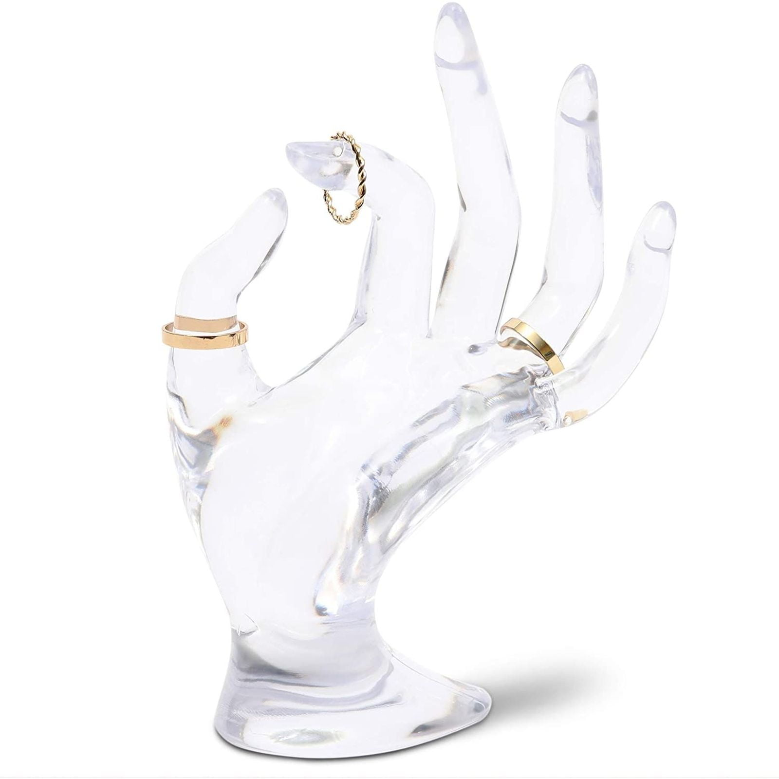 Clear Hand Shaped Ring Holder for Jewelry Display (6.3 Inches ...