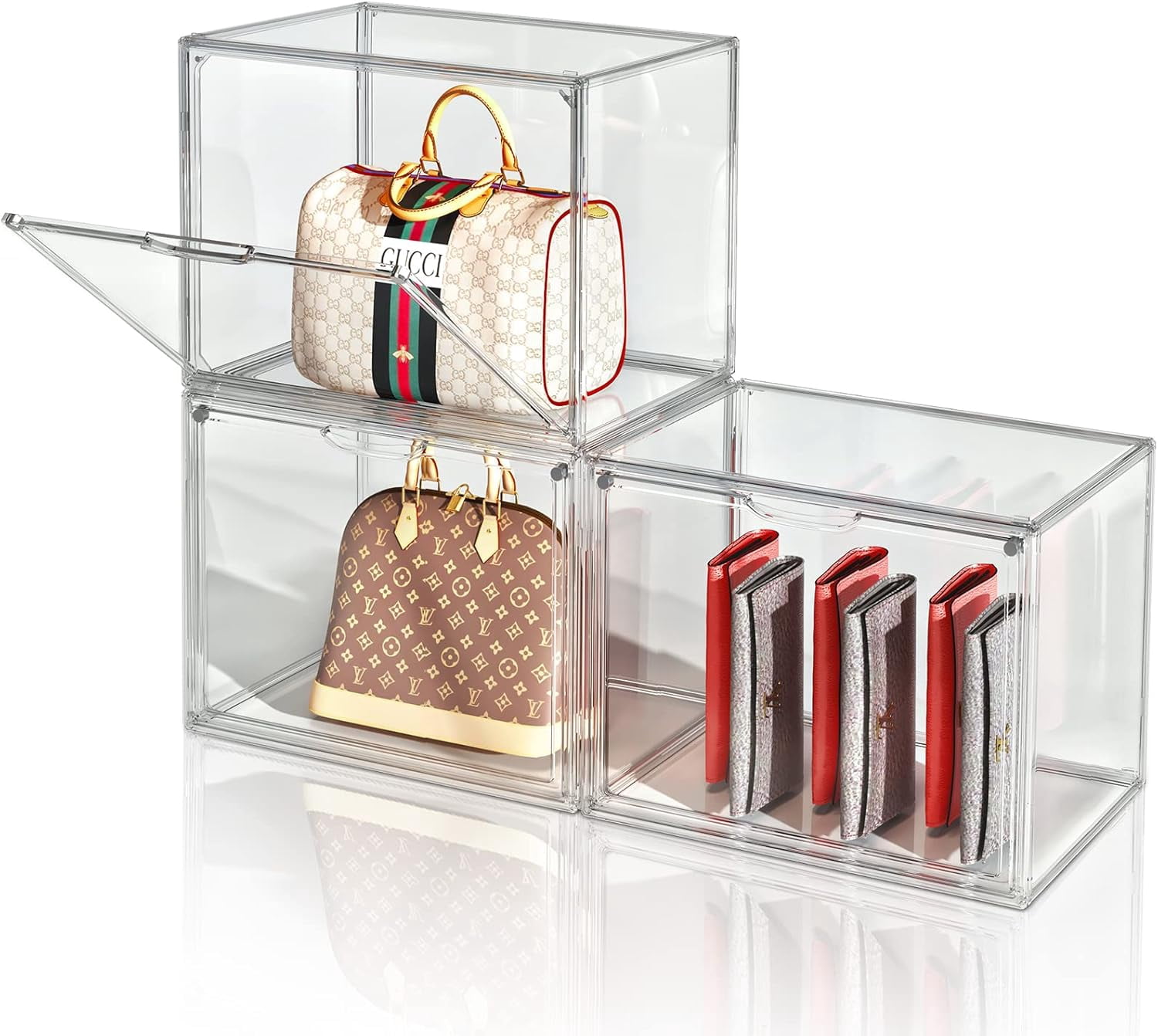 Clear Handbag Storage Organizer, 3 Packs Purse Storage for Closet ...