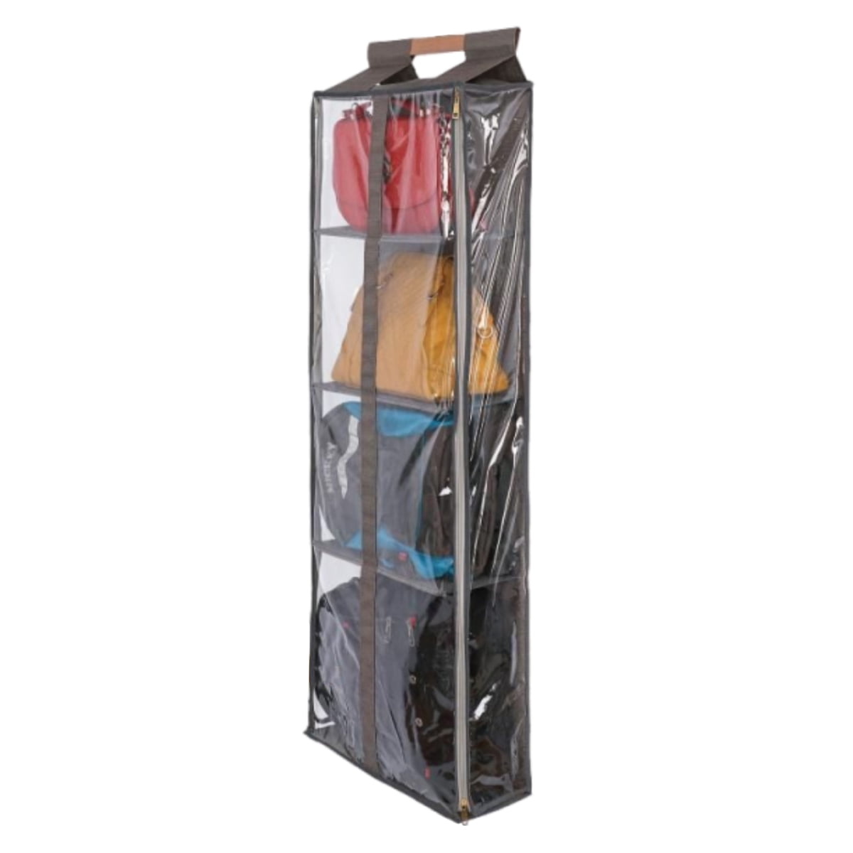 Clear Hanging Handbag Storage Organizer with Zippers, Easy Access Purse ...