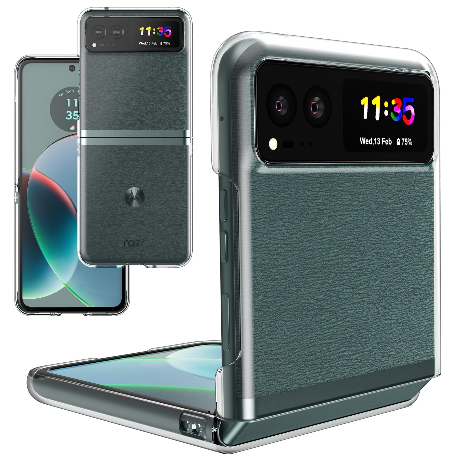 Clear Hard PC Back Case for Motorola Razr 2023 Full Body Rugged ...