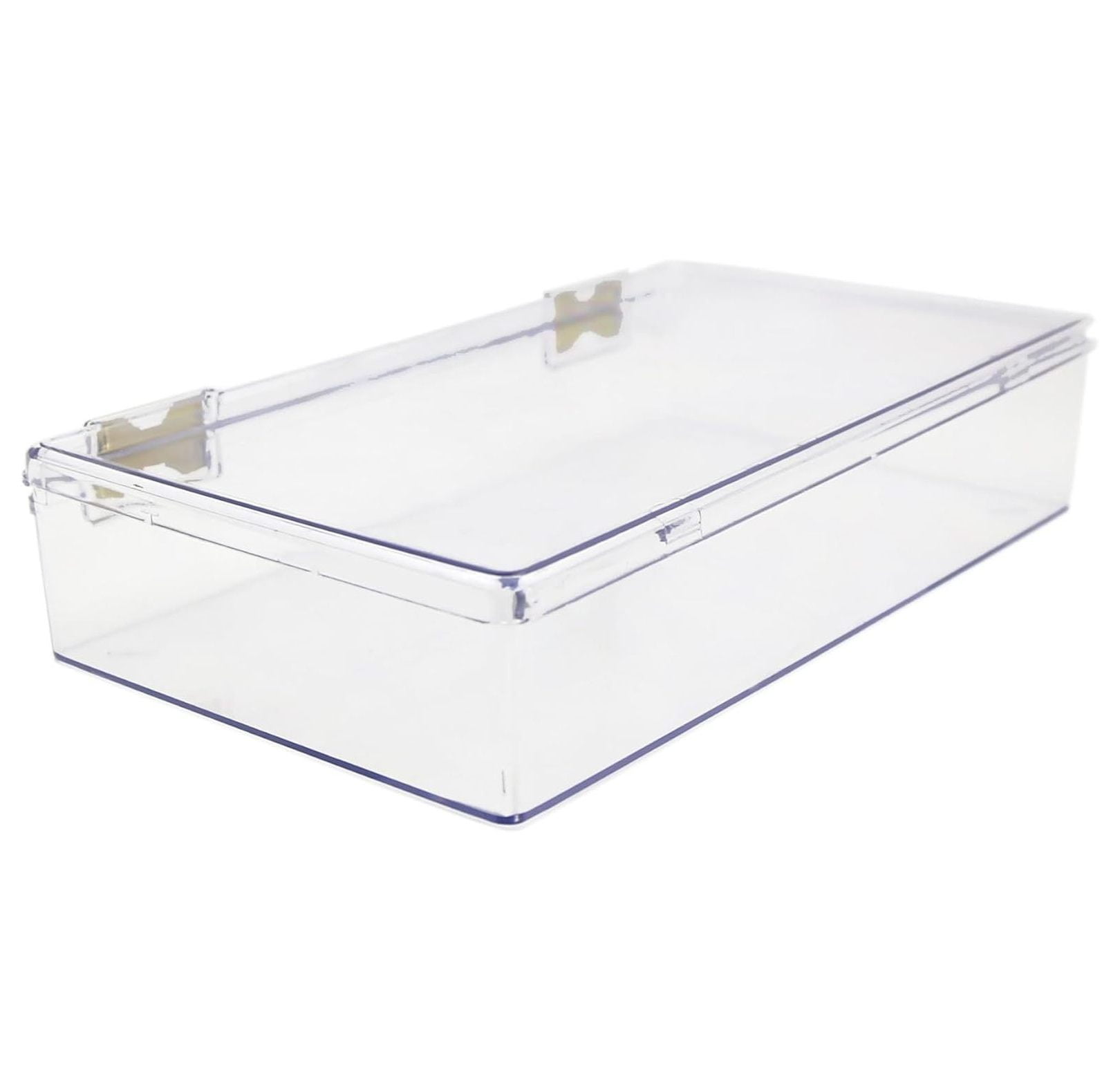 Clear Hard Plastic Hinged Lid Box, Keepsake Storage Box and Display ...