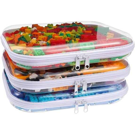 Clear Hard Shell Zipper Case,3PCS Transparent Clear Zipper Pouches,Hard ...