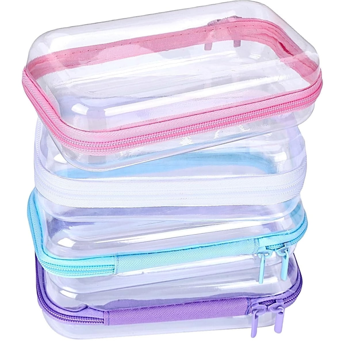 Clear Hard Shell Zipper Case Tutuviw 3 Pcs Plastic Clear Storage Zipper ...