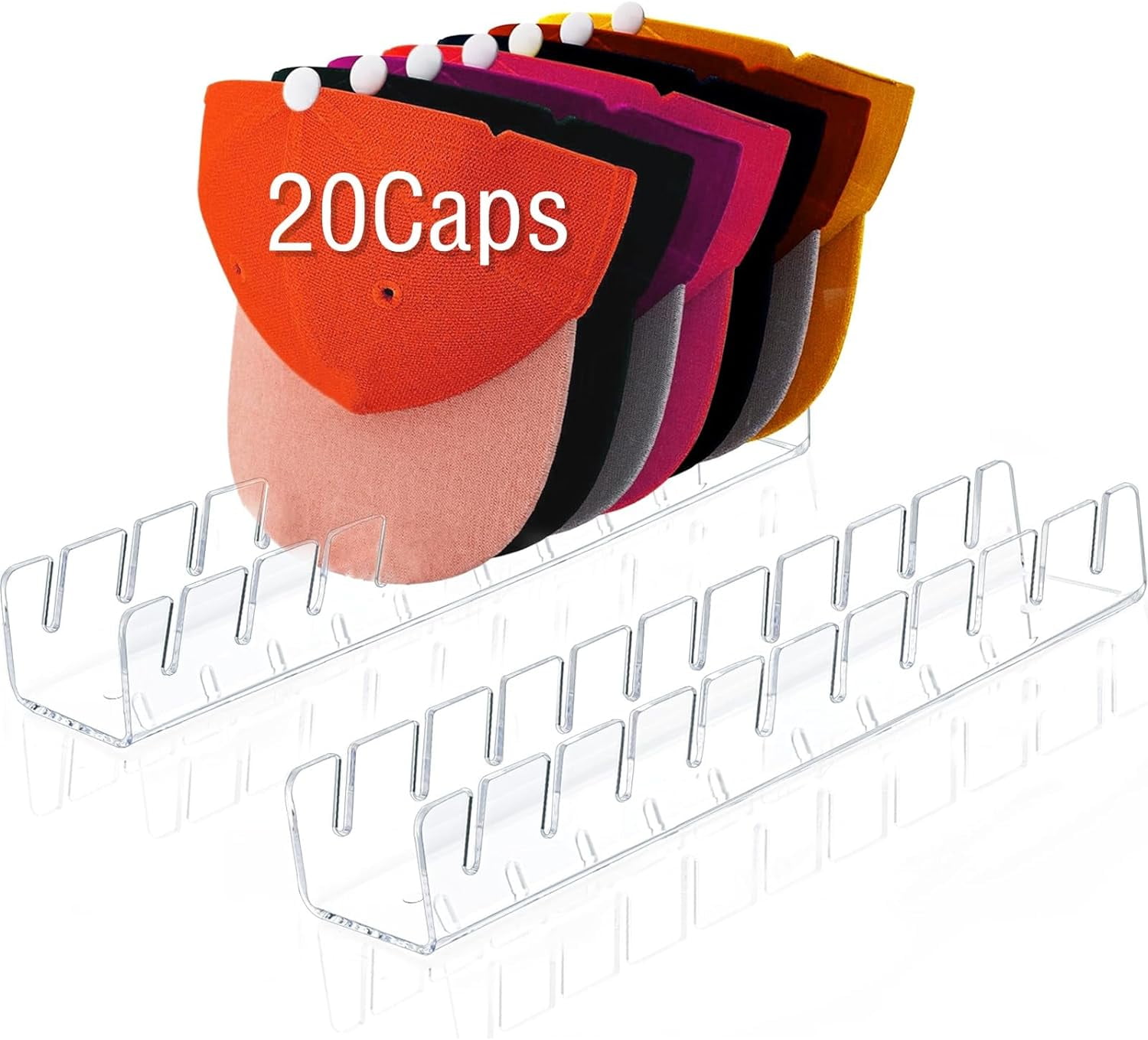 Clear Hat Organizer for Baseball Caps - Acrylic Hat Rack Storage ...