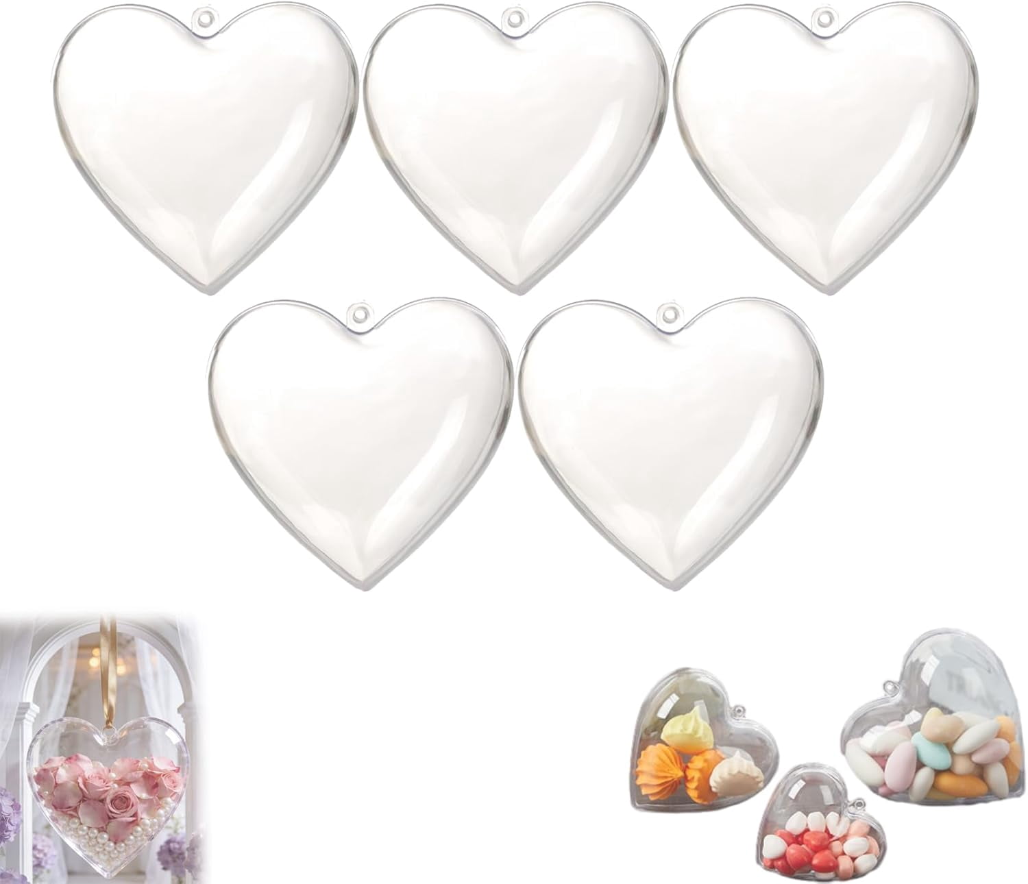 Clear Heart Ornaments Fillable, Valentine Ideas Heart Ornaments, 5/10 ...
