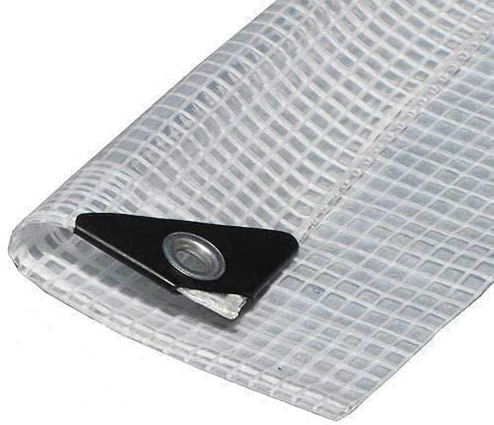 Clear Heavy Duty Clear See-Through Tarp Fiber Reinforced (14 Mil Poly ...