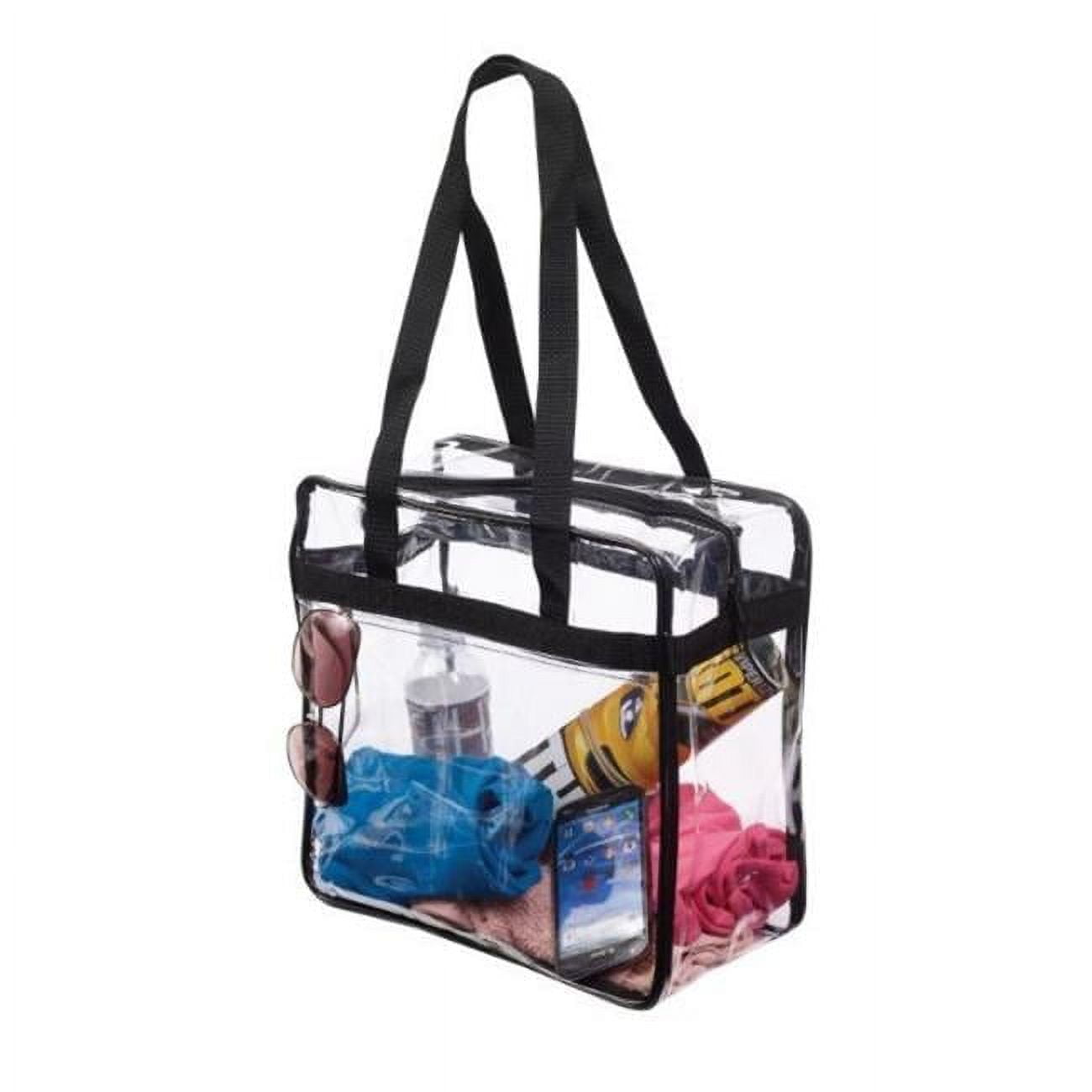 Clear Heavy Duty Zipper Totes, Black Trim - Pack of 25 - Walmart.com