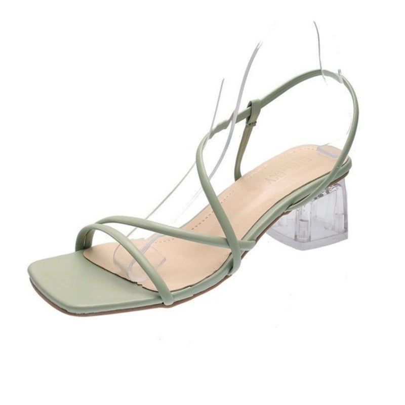 Clear Heels for Women Comfortable Chunky Patent Leather 1.9 in Heels ...