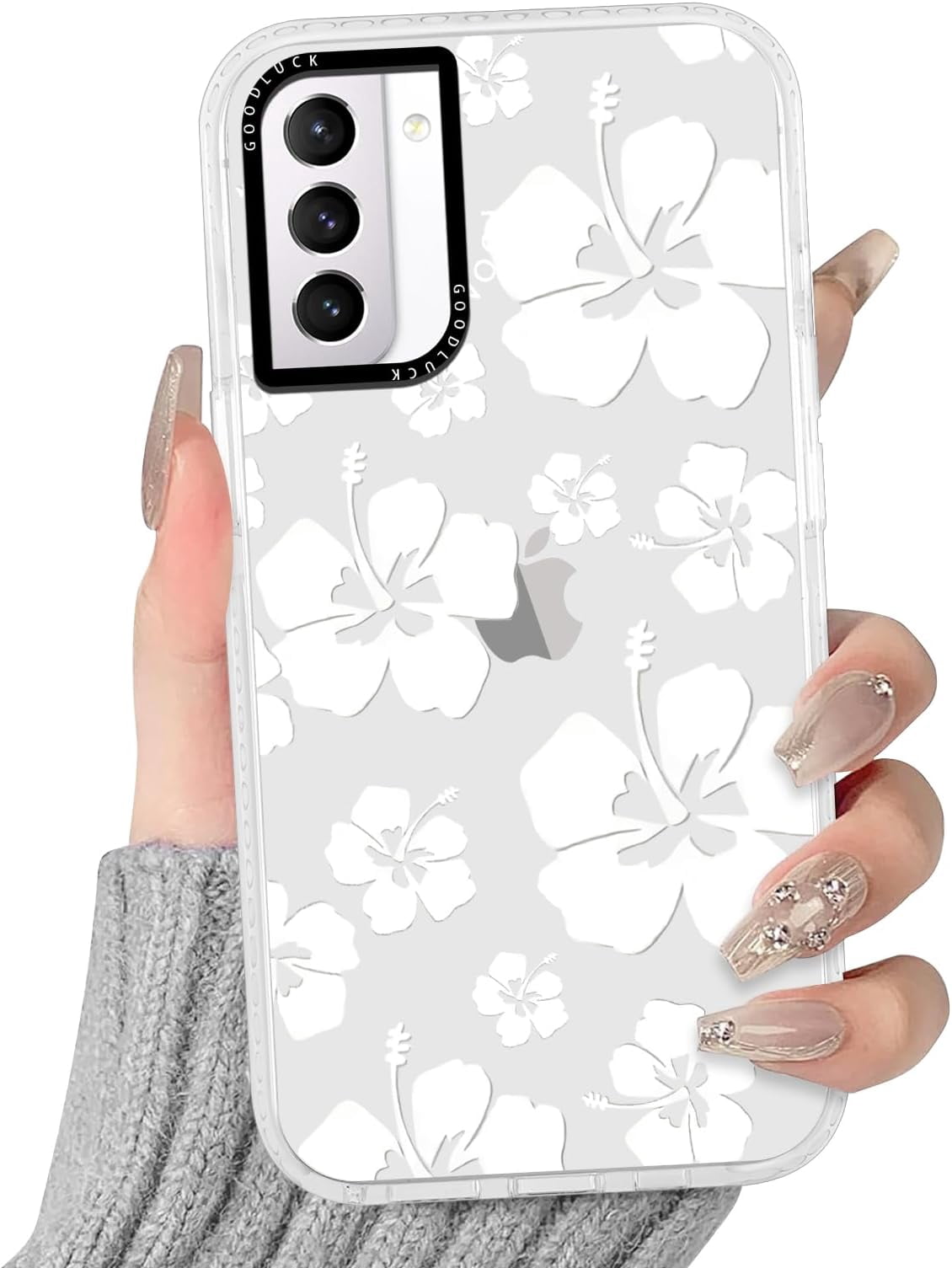 Clear Hibiscus Flower Case for Samsung Galaxy S21 5G 6.2", Cute Preppy ...