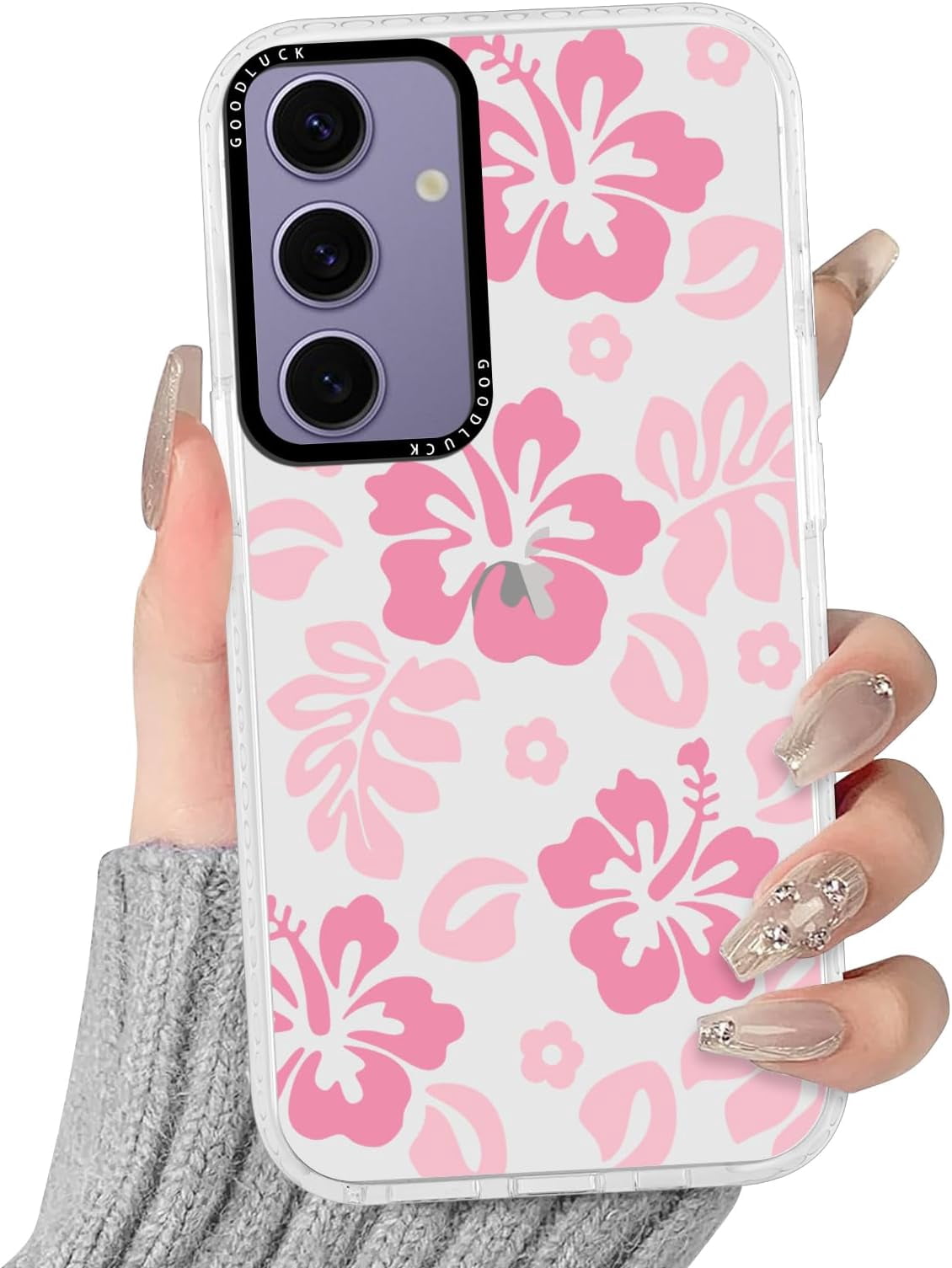 Clear Hibiscus Flower Case for Samsung Galaxy S25 5G 6.2", Cute Preppy ...