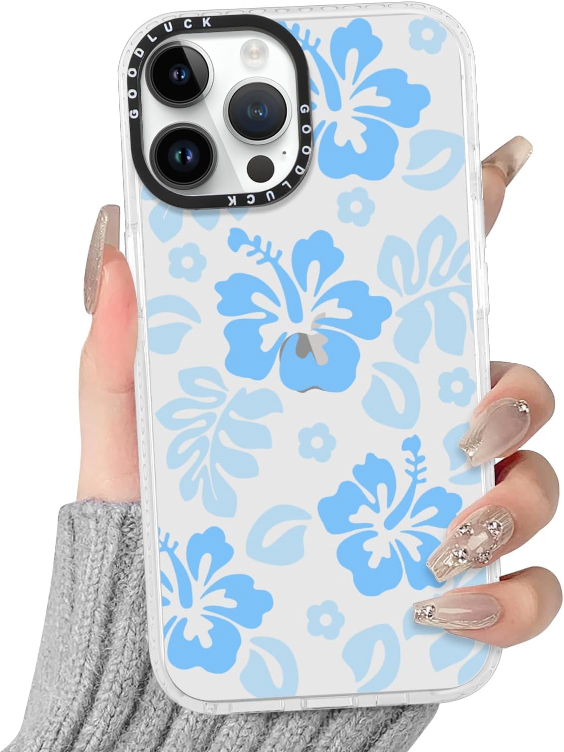 Clear Hibiscus Flower Case for iPhone 12 Pro Max 6.7", Cute Preppy ...
