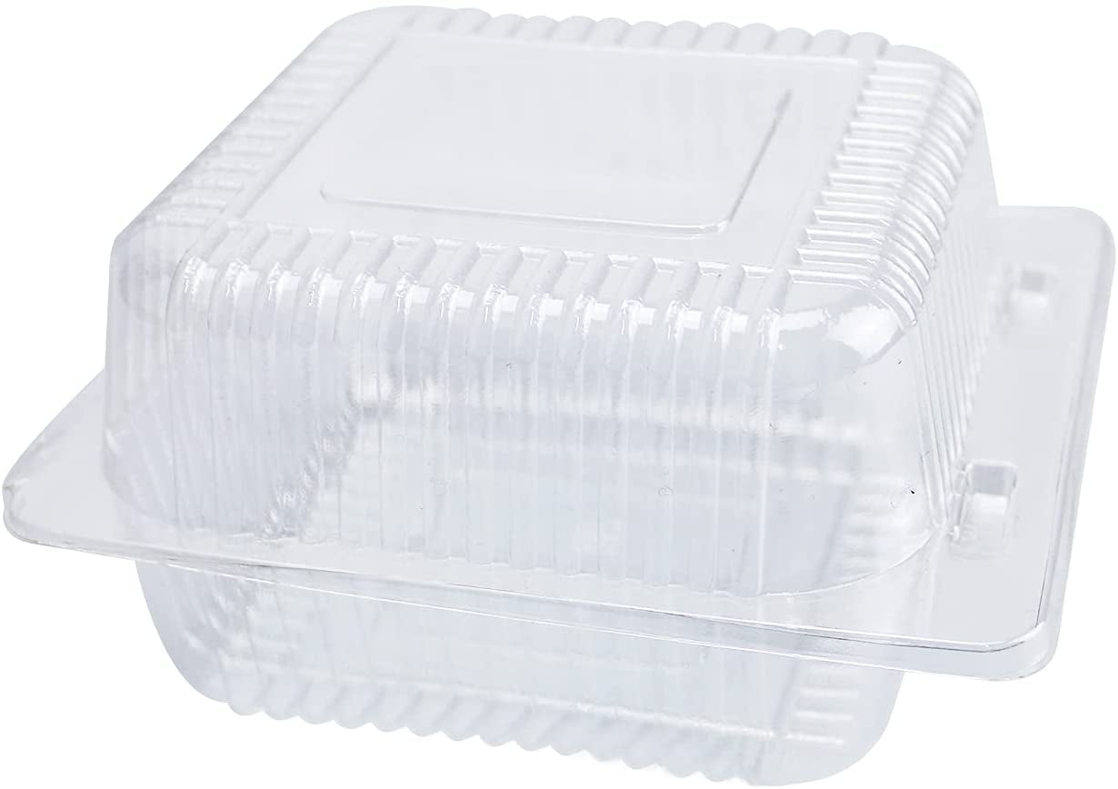 Clear Hinged Plastic Containers with Lids,50PC Square Plastic Hinged ...