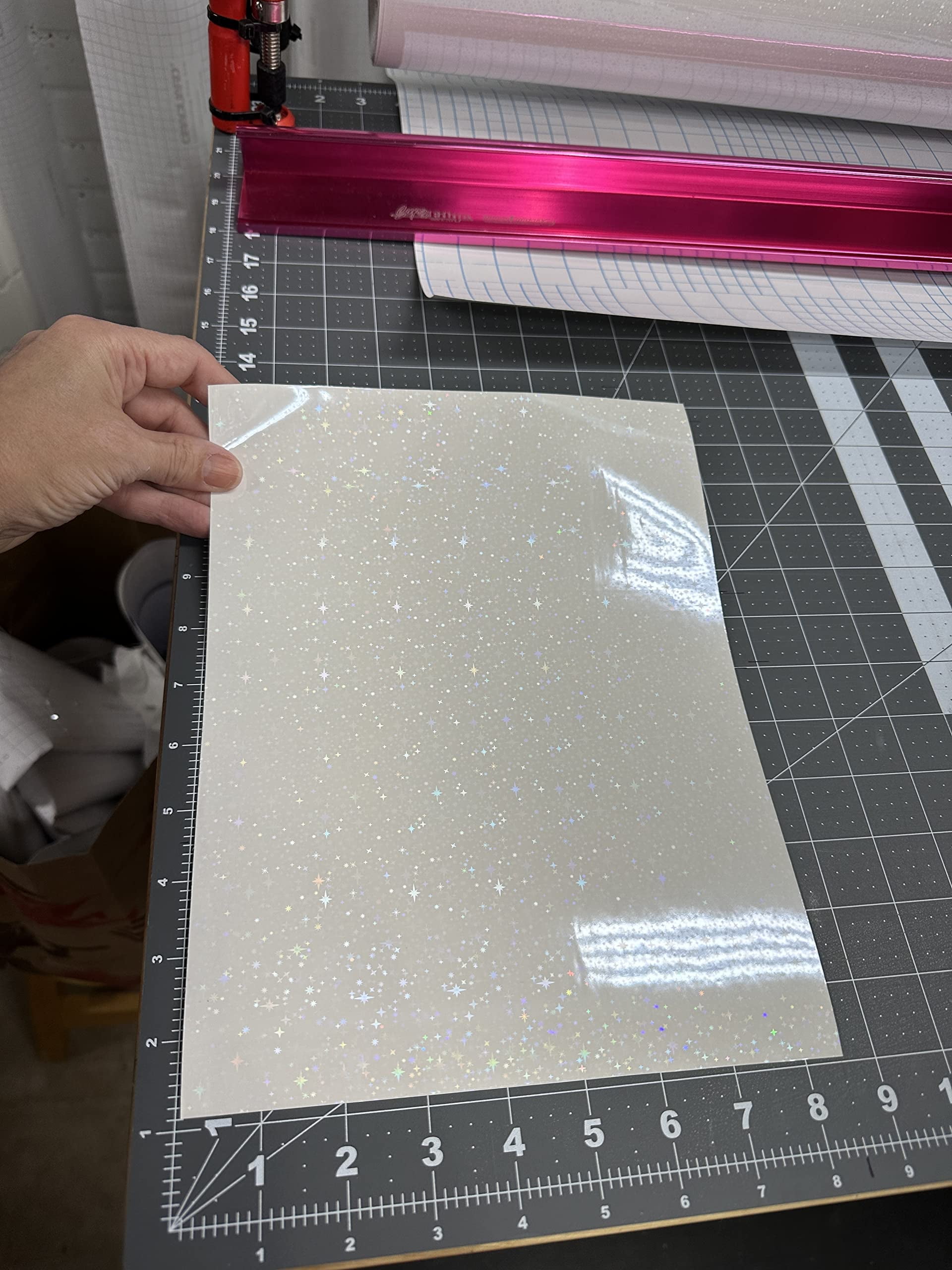 My Vinyl Cut Clear Holographic Stars 0.1 in Cold Laminating Sheets Self ...