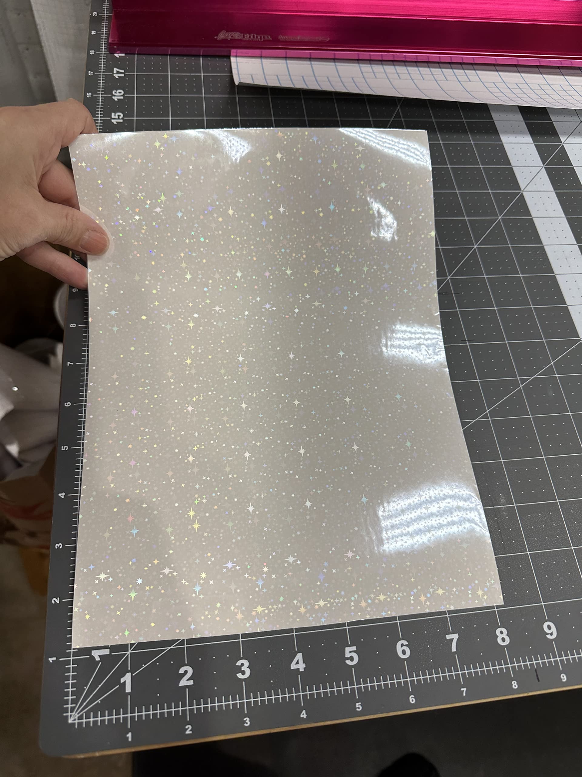 Clear Holographic Stars Cold Laminating Sheets Self Adhesive (8 x 11 ...