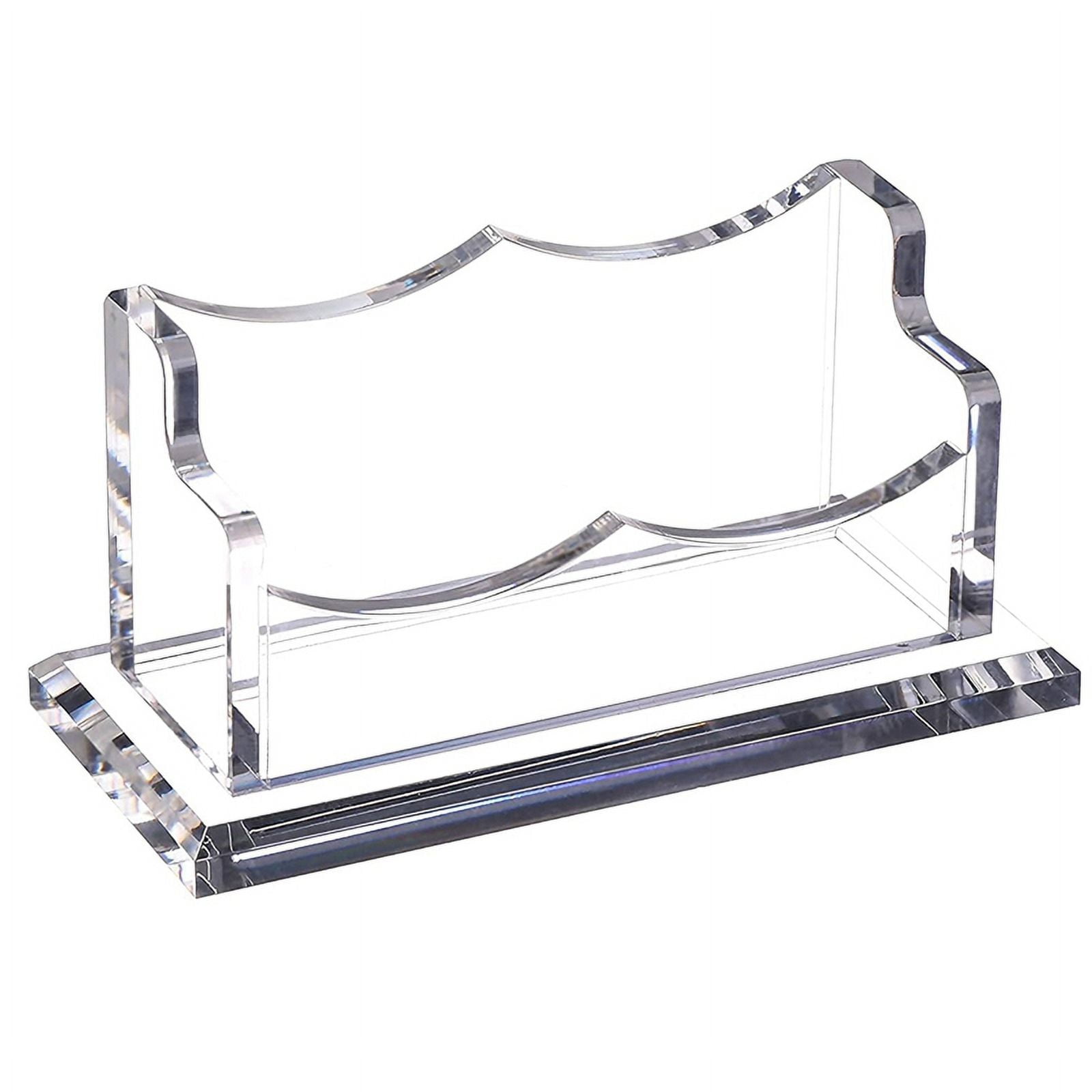 Clear Horizontal Business Card Holder Stand for Desk, Acrylic Desktop ...