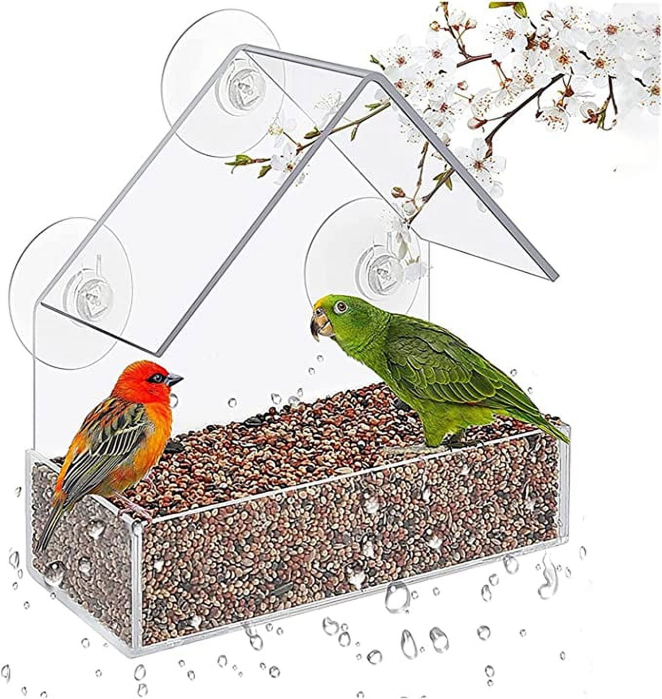 Clear House Window Bird Feeder Window Viewing Bird Feeder Triangular ...