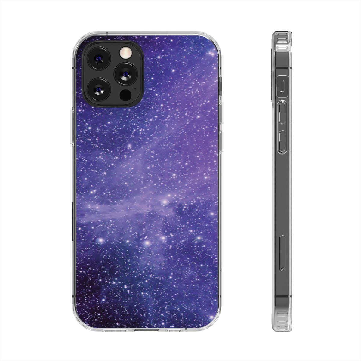 Clear Hybrid Shockproof Case for Apple iPhone 11 Pro MAX - Starry Purple Nebula Wonders ...