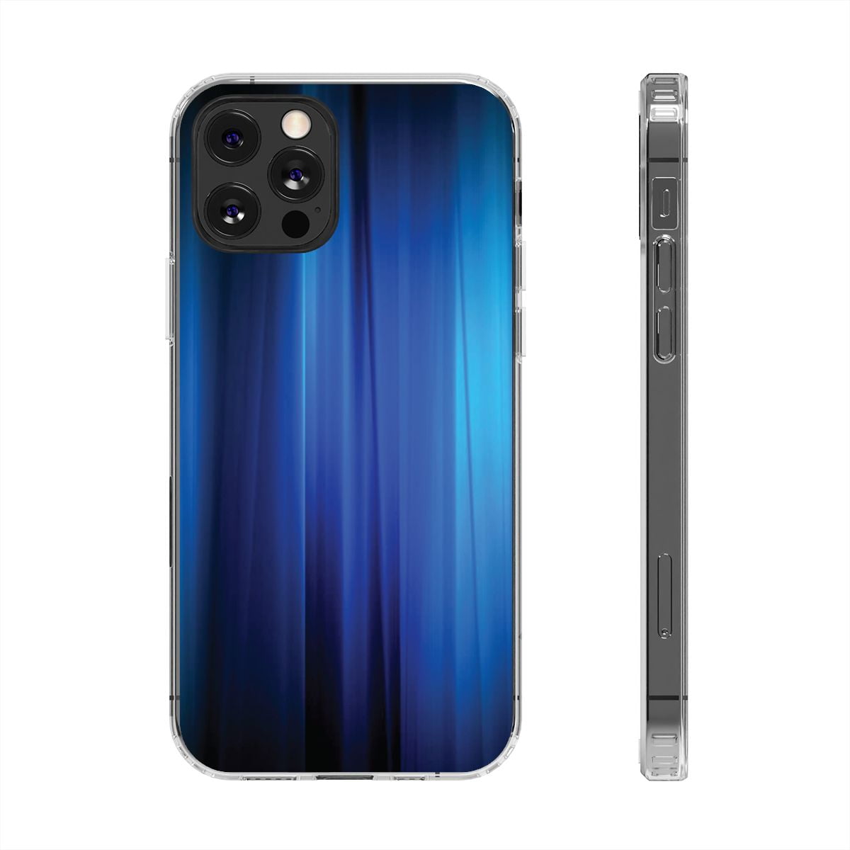 Clear Hybrid Shockproof Case for Apple iPhone 11 Pro MAX - Vibrant Blue Light Rays Design ...