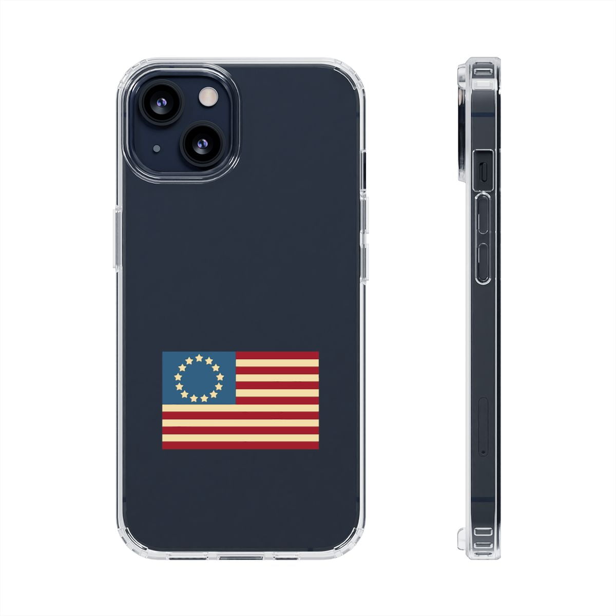 Clear Hybrid Shockproof Case for Apple iPhone 12 - Betsy Ross Flag ...