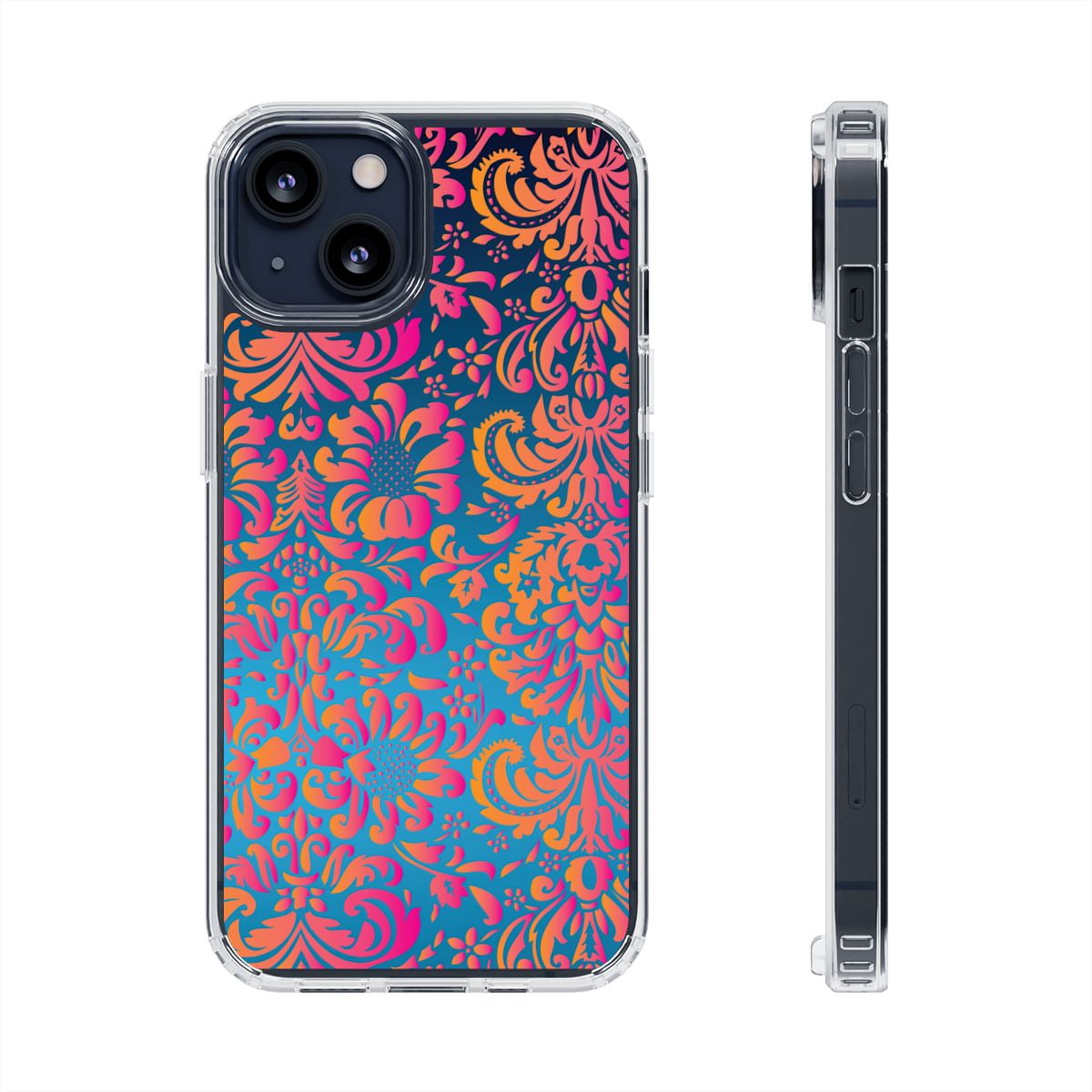 Clear Hybrid Shockproof Case for Apple iPhone 12 MINI - Colorful Floral ...