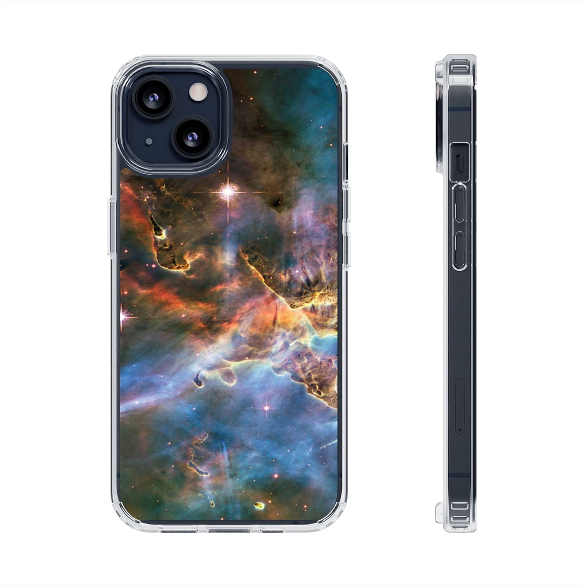 Clear Hybrid Shockproof Case for Apple iPhone 12 MINI - Mystical Colors of Carina Nebula ...