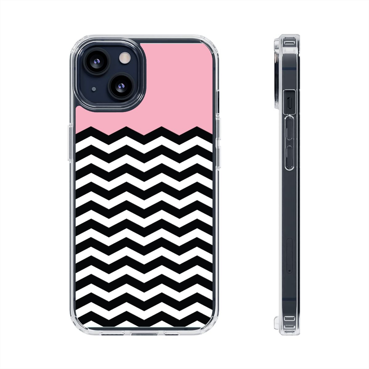 Clear Hybrid Shockproof Case for Apple iPhone 12 MINI - Pink Black Bold ...