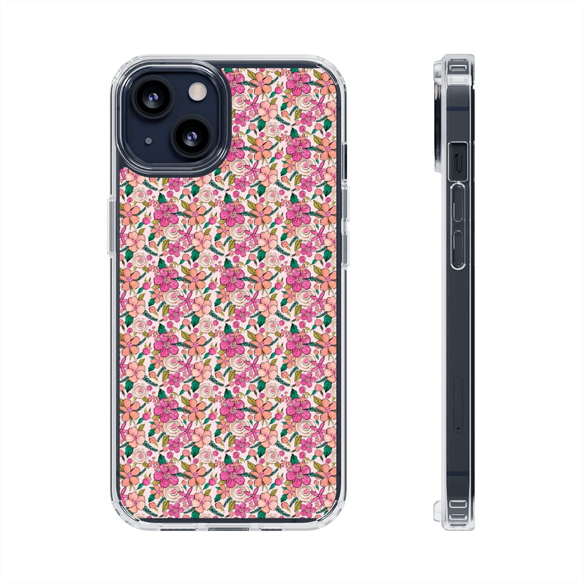 Clear Hybrid Shockproof Case for Apple iPhone 12 MINI - Pink Blossom ...