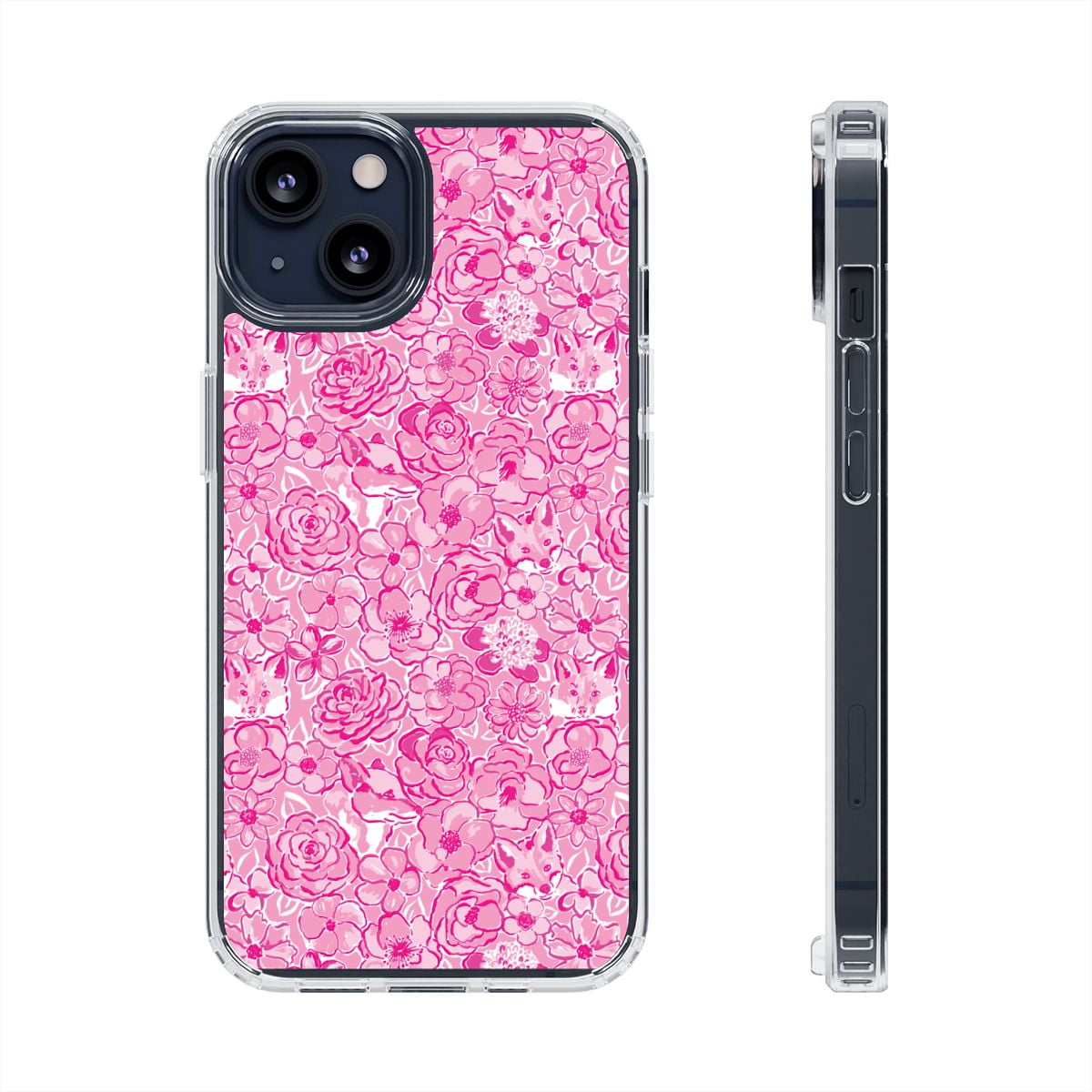 Clear Hybrid Shockproof Case for Apple iPhone 12 MINI - Pink Floral ...