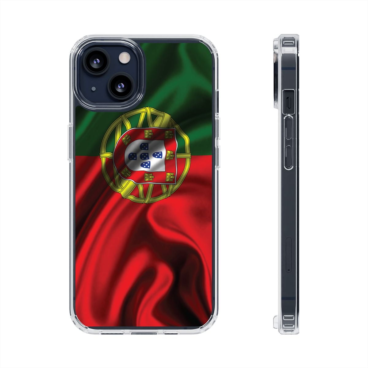 Clear Hybrid Shockproof Case for Apple iPhone 12 MINI - Portugal Flag Waving Vibrantly - Walmart.com