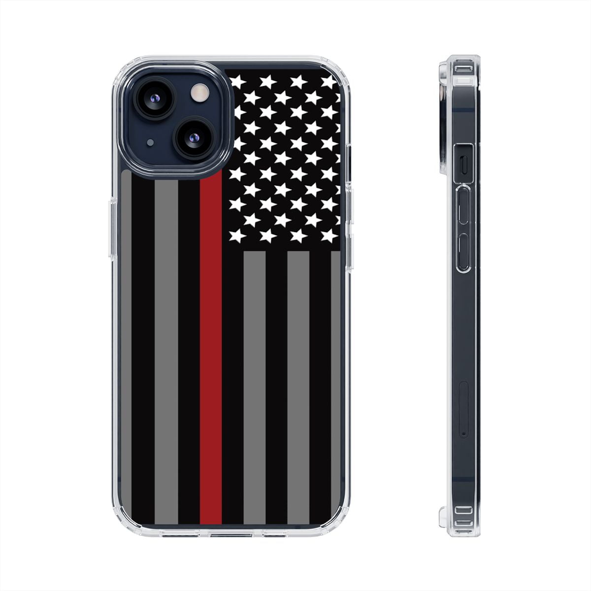 Clear Hybrid Shockproof Case for Apple iPhone 12 MINI - Thin Red Line ...